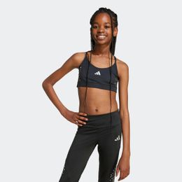 Sport-BH adidas Sportswear "JG TR-ES GL BRA", Mädchen, Gr. 128, N-Gr, schwarz (schwarz, silber metallic), Obermaterial: 75% Polyester, 25% Elasthan, BHs