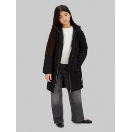 Steppmantel Calvin Klein Jeans "CLASSIC BELTED COAT", Mädchen, Gr. 4 (104), schwarz (ck schwarz), Web, Obermaterial: 100% Polyamid, unifarben, regular fit Po-bedeckend, hoch geschlossener Ausschnitt, Bündchen, Mäntel, für Kinder bis 16 Jahre, mit Gürtel
