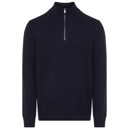 JOOP! Strickpullover JOOP JEANS "Lauriono", Herren, Gr. L, dunkelblau, Strick, Obermaterial: 80% Wolle, 20% Polyamid, unifarben, regular fit normal, Rundhals, eingesetzt Rippstrickbündchen, Pullover, mit Reißverschluss