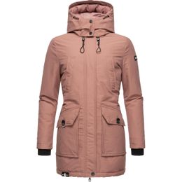 Winterjacke Navahoo "Blizzardstorm", Damen, Gr. L (40), orange (terrakotta), Oberstoff: 70% Baumwolle, 30% Nylon, Futter: 100% Polyester, Wattierung: 100% Polyester, Ärmelfutter: 100% Polyester, figurbetont Po-bedeckend, hoch geschlossener Ausschnitt, Ärmel ohne Ärmelschlitz Rippstrickbündchen, Jacken, Warm gefütterter Wintermantel mit Kapuze