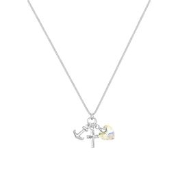 Elli Necklace 'Anker, Herz, Kreuz, Multipendants' female White size 45