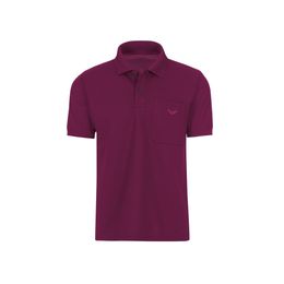 Poloshirt TRIGEMA "TRIGEMA Polohemd mit Brusttasche", Herren, Gr. L, rot (sangria), 100% Baumwolle, Basic, Shirts
