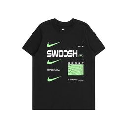 Nike Sportswear T-Shirt 'SWOOSH' Jungen Größe 138/147 neongrün / schwarz / weiß