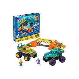 Mattel HKF89 - Hot Wheels - Mega - Monster Trucks - Smash & Crash - Bauset, 332 Teile, Crash Wrex Boneyard Stuntpacours