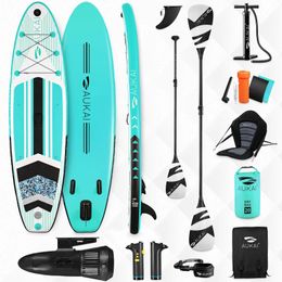 Stand Up Paddle Board "AUKAI Pro" mit Kajak-Sitz und Motor türkis