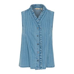 Culture Weste 'CU Renny' Damen Gr&ouml;&szlig;e M blue denim / wei&szlig;
