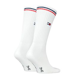 Socken Tommy Hilfiger "TH UNI TJ SOCK 2P ICONIC", Damen, Gr. 43-46, weiß, Baumwollmischung, Socken, Verstärkte Ferse und Spitze für zusätzliche Strapazierfähigkeit