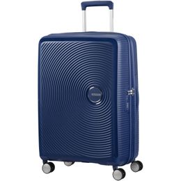 Hartschalen-Trolley American Tourister "SOUNDBOX, in verschiedenen Farben und Größen", Gr. B/H/T: 47 x 67 x 29 71,5, blau (midnight navy), Polypropylen, unifarben, Koffer, Reisekoffer Trolley Aufgabegepäck TSA-Zahlenschloss Volumenerweiterung