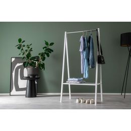 Garderobenständer Home Affaire "Progress, in 4 Ausführungen, mit oder ohne Spiegel", weiß, B:80cm H:156cm T:50cm, Metall, Garderobenständer, FSC zertifizierte Garderobe aus Fichte Massivholz, weiss lackiert
