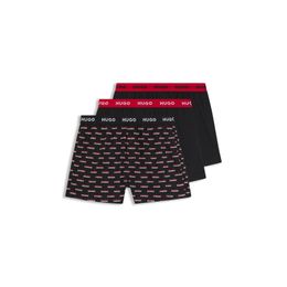 Webboxer HUGO UNDERWEAR "WOVEN BOXER TR", Herren, Gr. L, schwarz, navy, blau, Single Jersey, Obermaterial: 100% Baumwolle, körpernah, Unterhosen, Webboxer mit HUGO Schriftzug