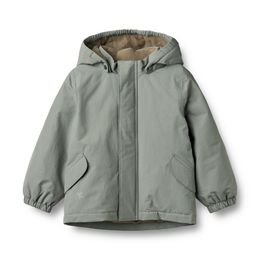 Outdoorjacke Wheat "Jacket Emil", Baby, Gr. 104, thunder sky, Web, Obermaterial: 100% Nylon, unifarben, normal normal, elastischer Bund, Jacken, wasserdicht, atmungsaktiv und leicht wattiert