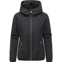 Winterjacke Ragwear "Dizzie Warm", Damen, Gr. L (40), schwarz, Obermaterial: 100% Polyester, Innenfutter: 100% Polyester, Wattierung: 100% Polyester, Basic, figurumspielend hüftbedeckend, hoch geschlossener Ausschnitt, Ärmel ohne Ärmelschlitz Rippbündchen mit Gummizug, Jacken, Wasserdichte Damen Jacke mit Kapuze