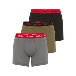 Boxer HUGO UNDERWEAR "BOXERBR TRIPLE", Herren, Gr. M (50), open miscellaneous 988, Jersey, Obermaterial: 95% Baumwolle, 5% Elasthan, körpernah, Unterhosen, mit elastischem Bund