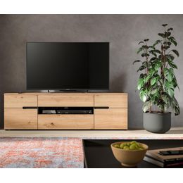 TV-Schrank Inosign "REHAT, TOPSELLER, Breite 184 cm, 2 Türen, 1 Klappe, 1 Schublade", basalt grau, artisan nb, B:184cm H:55cm T:44cm, Spanplatte, Schränke, Lowboard, TV Lowboard, Anrichte, Fernsehschrank, Sideboard