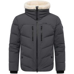 Steppjacke STONE HARBOUR "Ansello XX", Herren, Gr. L (52), anthrazit, Obermaterial: 100% Polyester, Innenfutter: 100% Polyester, Wattierung: 100% Polyester, Ärmelfutter: 100% Polyester, gerade hüftbedeckend, hoch geschlossener Ausschnitt, Ärmel ohne Ärmelschlitz Bündchen, Jacken, Gesteppte Herrenjacke mit Teddy-Kunstfell-Kragen