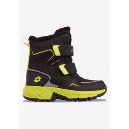 Winterboots Lotto, Damen, Gr. 31, schwarz (schwarz, lime), Synthetik, Textil, Schuhe, Winterschuhe, Winterstiefel, Snowboots, wasserdicht & gefüttert
