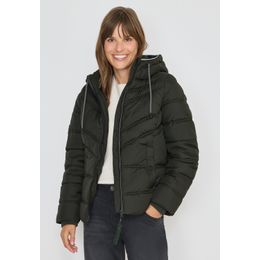 Steppjacke Cecil, Damen, Gr. L (42), olive wood, Stoff, Obermaterial: 100% Polyester; Futter: 100% Polyester; Füllung: 100% Polyester, unifarben, comfort fit normal, ohne Ausschnitt, elastischer Bund, Jacken, mit Kapuze