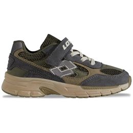 Sneaker Lotto, Kinder, Gr. 25, dunkelgrau, olive, Kunstfaser, Synthetik, mehrfarbig, Schuhe, - in kinderfußgerechter Passform