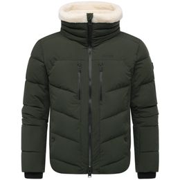 Steppjacke STONE HARBOUR "Ansello XX", Herren, Gr. L (52), olivgrün, Obermaterial: 100% Polyester, Innenfutter: 100% Polyester, Wattierung: 100% Polyester, Ärmelfutter: 100% Polyester, gerade hüftbedeckend, hoch geschlossener Ausschnitt, Ärmel ohne Ärmelschlitz Bündchen, Jacken, Gesteppte Herrenjacke mit Teddy-Kunstfell-Kragen