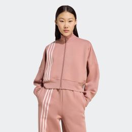 Sweatjacke adidas originals "3 STRIPES ZIPUP", Damen, Gr. L, rosa (warm clay), Obermaterial: 53% Baumwolle, 47% Polyester, Sportlich, Sweatjacken