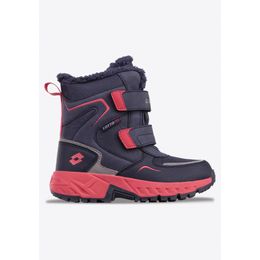 Winterboots Lotto, Jungen, Gr. 33, blau (navy, pink), Synthetik, Textil, Schuhe, Winterschuhe, Winterstiefel, Snowboots, wasserdicht & gefüttert