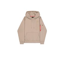 Hoodie Alpha Industries "Embroidery Hoodie", Herren, Gr. M, beige (vintage sand), Obermaterial: 80% Baumwolle, 20% Polyester, regular fit, Sweatshirts Hoodie