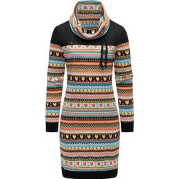 Sweatkleid Ragwear "Chlloe Jacquard YOUMODO", Damen, Gr. L (40), Normalgrößen, bunt, Material: 70% Baumwolle, 30% Polyester, figurumspielend ca. Mitte Oberschenkel, hoch geschlossener Ausschnitt, Ärmel ohne Ärmelschlitz Bündchen, Kleider, stylisches Langarmkleid mit verspieltem Print