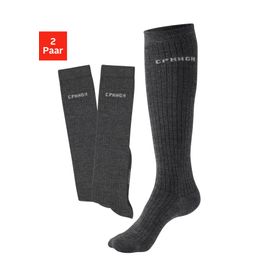 Kniestrümpfe Copenhagen Studios, Damen, Gr. 35-38, 2x anthrazit, Wolle, meliert, elastisch, Socken, mit weicher wärmender Wolle