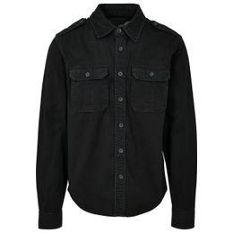 Langarmhemd Brandit "Brandit Herren Vintage Shirt", Herren, Gr. 7XL, US-Größen, schwarz, 100% Baumwolle, unifarben, normal, Hemden