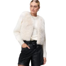 Jackenblazer Zero "Damen Weste in Felloptik", Damen, Gr. M, sandshell, Obermaterial: 100% Polyester. Ärmelfutter: ohne Futter., unifarben, figurbetont hüftlang, Blazer, Plain/ohne Details