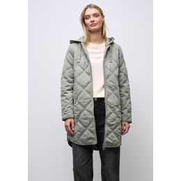 Steppmantel Street One, Damen, Gr. 34, fresh sage, Stoff, Obermaterial: 55% Polyester, 45% Polyamid; Futter: 100% Polyester; Kapuze: 72% Polyester, 22% Viskose, 6% Elasthan; Füllung: 100% Polyester, unifarben, normal normal, ohne Ausschnitt, abgesteppt, Mäntel, aus elastischem Materialmix