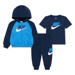 Nike Sportswear Mädchen Freizeitanzug "NKN COLOR BLOCKED HBR JOGGER S"midnight navy, Gr. 122, Obermaterial: 60% Baumwolle, 40% Polyester,