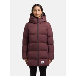 Kurzmantel Khujo "Tanare4", Damen, Gr. L (40), bordeaux, Obermaterial: 100% Polyester; Innenfutter: 100% Nylon; Wattierung: 100% Polyester, tailliert Po-bedeckend, hoch geschlossener Ausschnitt, eng Bündchen, Mäntel, Warmer Damen Puffermantel mit Kapuze