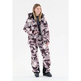Skihose SLOPE "Killy", Damen, Gr. L, US-Größen, lila (purpurviolett), 100% Polyester, bedruckt, lang, Hosen, Mit All-Over-Print und Top Ausstattung