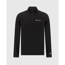 Sweatshirt Champion "Micro Polar Fleece Half Zip Top", Herren, Gr. L (52/54), schwarz (nbk), Obermaterial: 100% Polyester, Sportlich, Sweatshirts