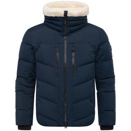 Steppjacke STONE HARBOUR "Ansello XX", Herren, Gr. S (48), navy, Obermaterial: 100% Polyester, Innenfutter: 100% Polyester, Wattierung: 100% Polyester, Ärmelfutter: 100% Polyester, gerade hüftbedeckend, hoch geschlossener Ausschnitt, Ärmel ohne Ärmelschlitz Bündchen, Jacken, Gesteppte Herrenjacke mit Teddy-Kunstfell-Kragen