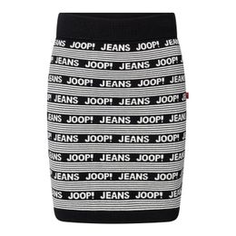 JOOP! Schlupfrock JOOP JEANS "Karda", Damen, Gr. L, weiß (schwarz weiß), Strick, Obermaterial: 50% Nylon, 50% Viskose, bedruckt, gemustert, mehrfarbig, regular fit kniefrei;Casualmode;Wintermode, Röcke, mit Logoprint