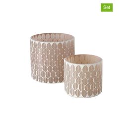 Boltze 2er-Set: Windlichter "Lepida" in Beige - 21% | Kerzen-vasen