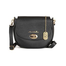 Anna Morellini Leder-Umhängetasche "Iseppa" in Schwarz - (B)24 x (H)21 x (T)9 cm - 72% | Damen-taschen