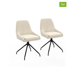 IDOMYA Factory 2er-Set: Esszimmerstühle "Olivia" in Creme - (B)47,5 x (H)79 x (T)54 cm - 68% | Sitzmoebel