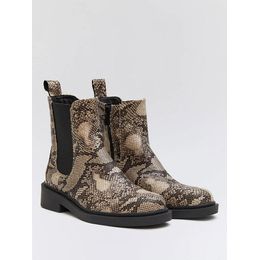 Bellucci Chelsea-Boots in Grau/ Beige - 59% | Größe 37 | Stiefeletten