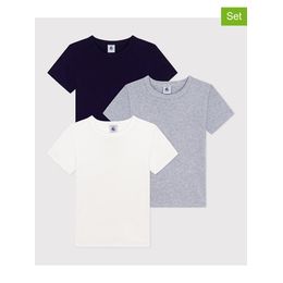 Petit Bateau 3er-Set: Shirts in Schwarz/ Weiß/ Grau - 48% | Größe 86 | Kinder-oberteile
