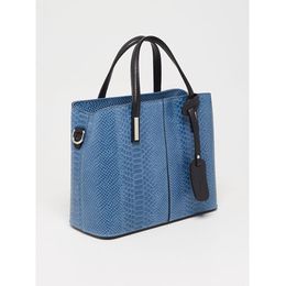 Victor & Hugo Paris Leder-Henkeltasche "Rafa" in Blau - (B)32 x (H)25 x (T)13,5 cm - 72% | Damen-taschen