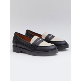 Bellucci Mokassins in Schwarz/ Creme - 55% | Größe 39 | Damen-schuhe-halbschuhe