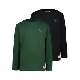 Vingino 2er-Set: Longsleeves in Grün/ Schwarz - 38% | Größe 140 | Kinder-longsleeves