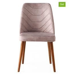 Evila 2er-Set: Esszimmerstühle in Beige - (B)50 x (H)90 x (T)49 cm - 71% | Sitzmoebel