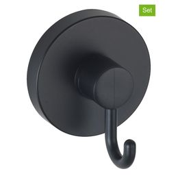 Wenko 2er-Set: Wandhaken "Vacuum-Lok" in Schwarz - Ø 6,5 cm - 22% | Badezimmer-accessoires