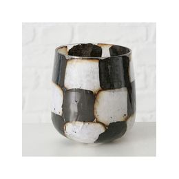 Boltze Windlicht ''Medo'' in Schwarz/ Wei&szlig; - (H)10 x &Oslash; 9,5 cm - 37% | Kerzen-vasen