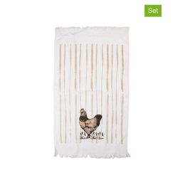 Clayre & Eef Clayre & Eef 2er-Set: G&auml;stehandt&uuml;cher in Wei&szlig;/ Beige - (L)66 x (B)40 cm - 31% | Badtextilien