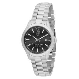 U.S. Polo Assn. Quarzuhr in Silber/ Schwarz - 68% | Herrenuhren